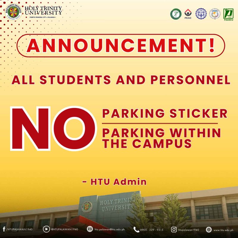 Announcement: Parking Sticker Inspection – Official Website of Holy ...